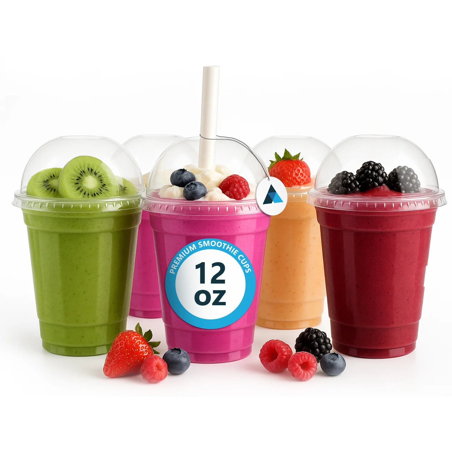 12oz Smoothie Cups with Lids (Pk50) – cakerysuppliers